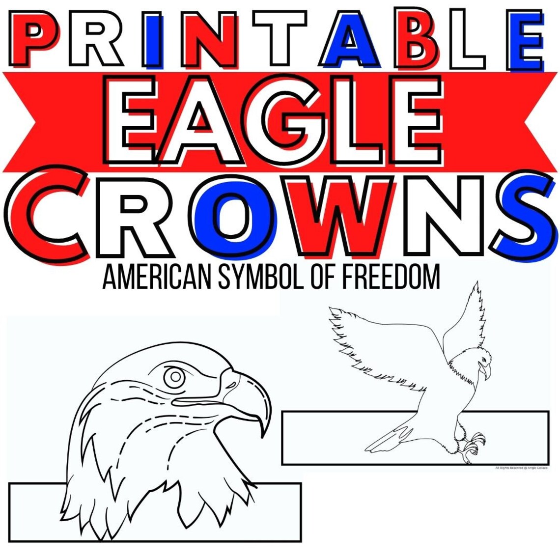 Printable American Symbol Eagle Paper Crown Hat | Social Studies ...