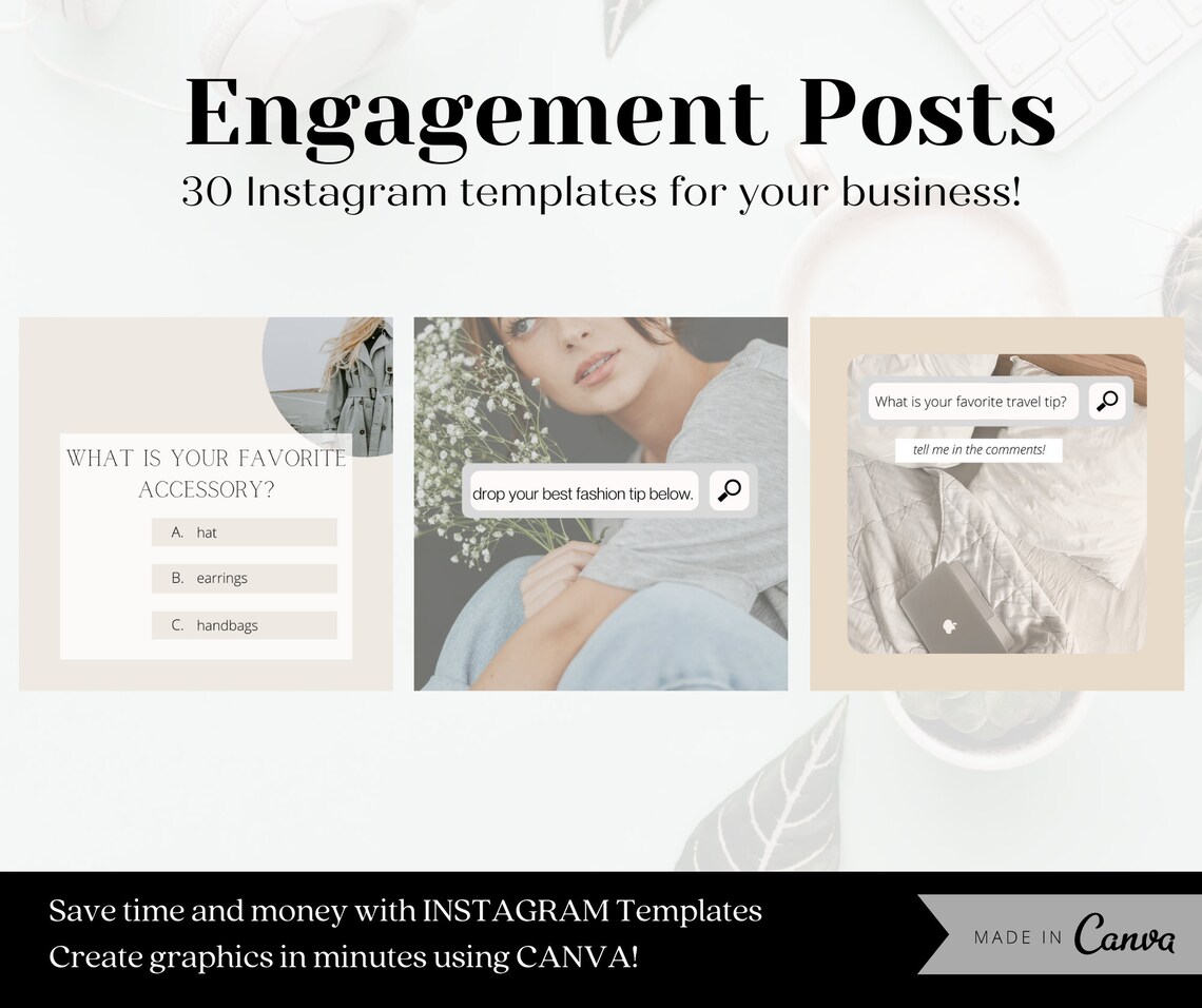 Printable Instagram Engagement Post Templates Cohesive Themed - Etsy
