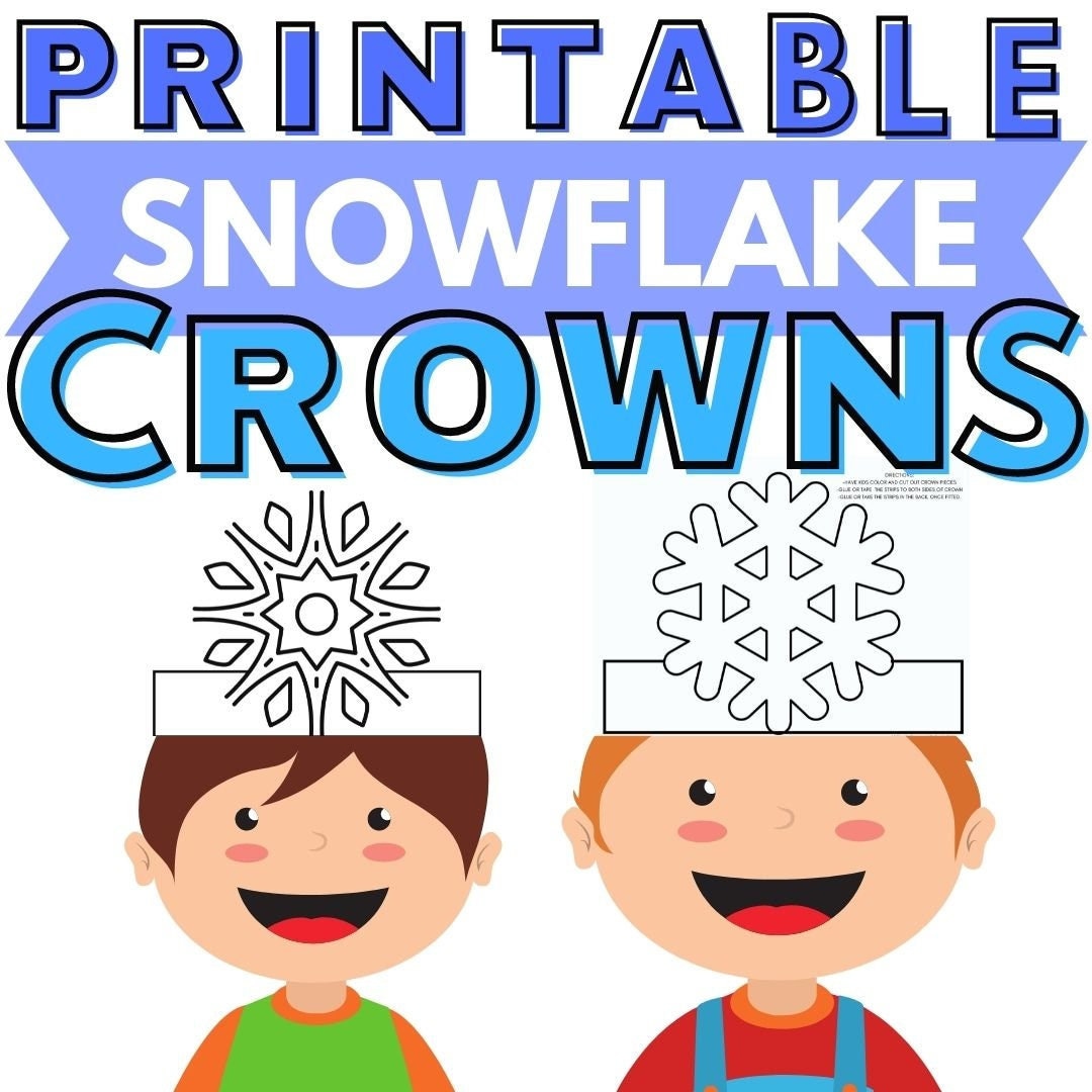Printable Snowflake Paper Crown Craft | Winter Seasons Fall Snow ...