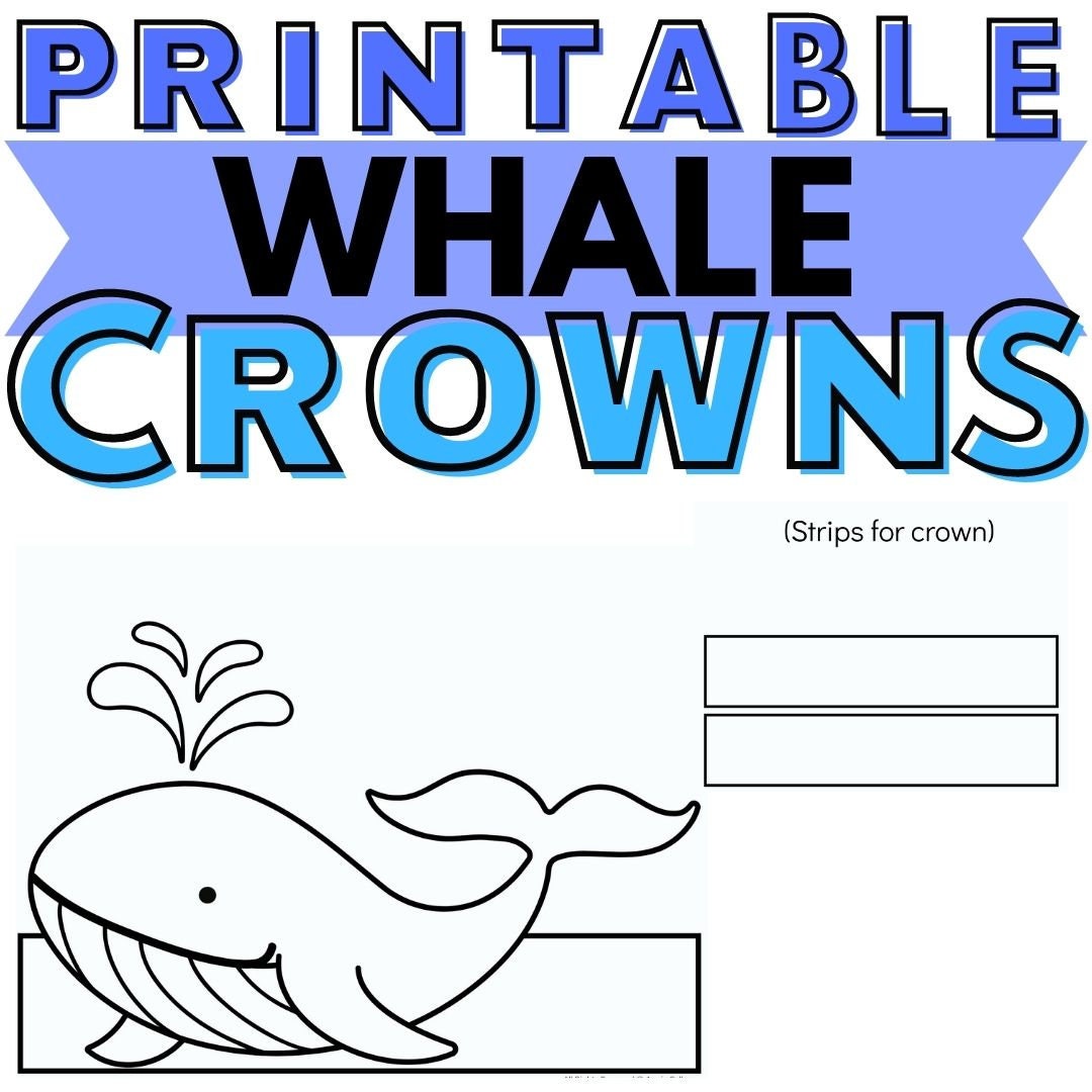 Printable Whale Crown Paper Craft | Sea Animals | Ocean Animal Habitat ...