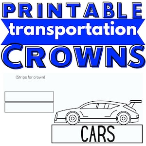Printable CARS Paper Crown Craft | Social Studies Homeschooling ...