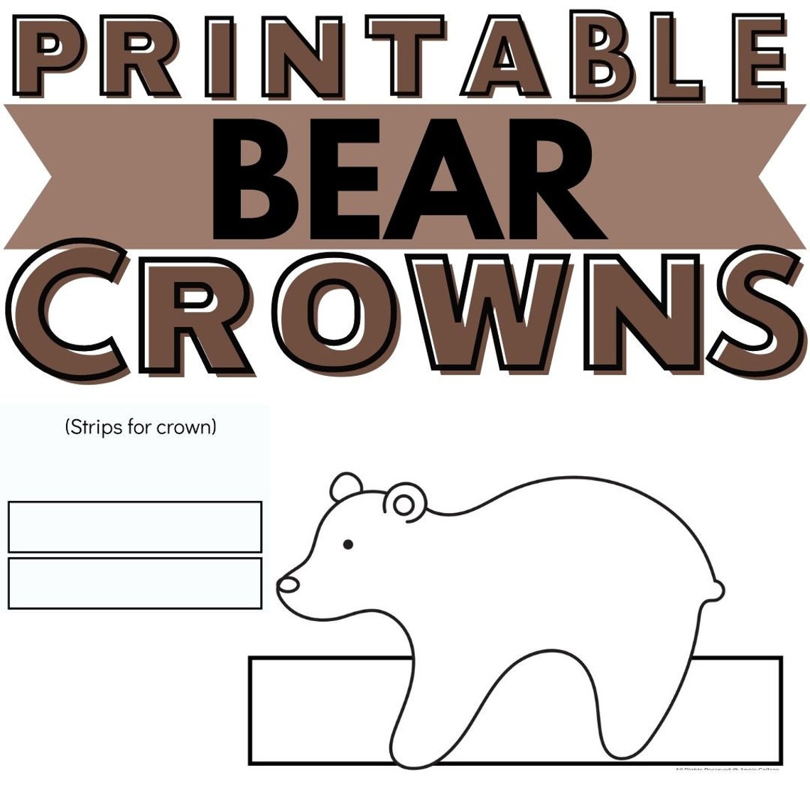 Printable Bear Crown Paper Craft | Brown Grizzly | Bear Hunt Activity ...