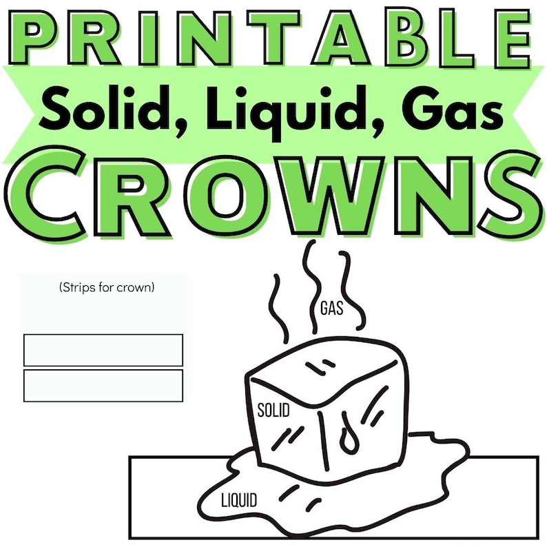 Printable Science Matter Paper Crown Hat Craft | Themed Preschool ...