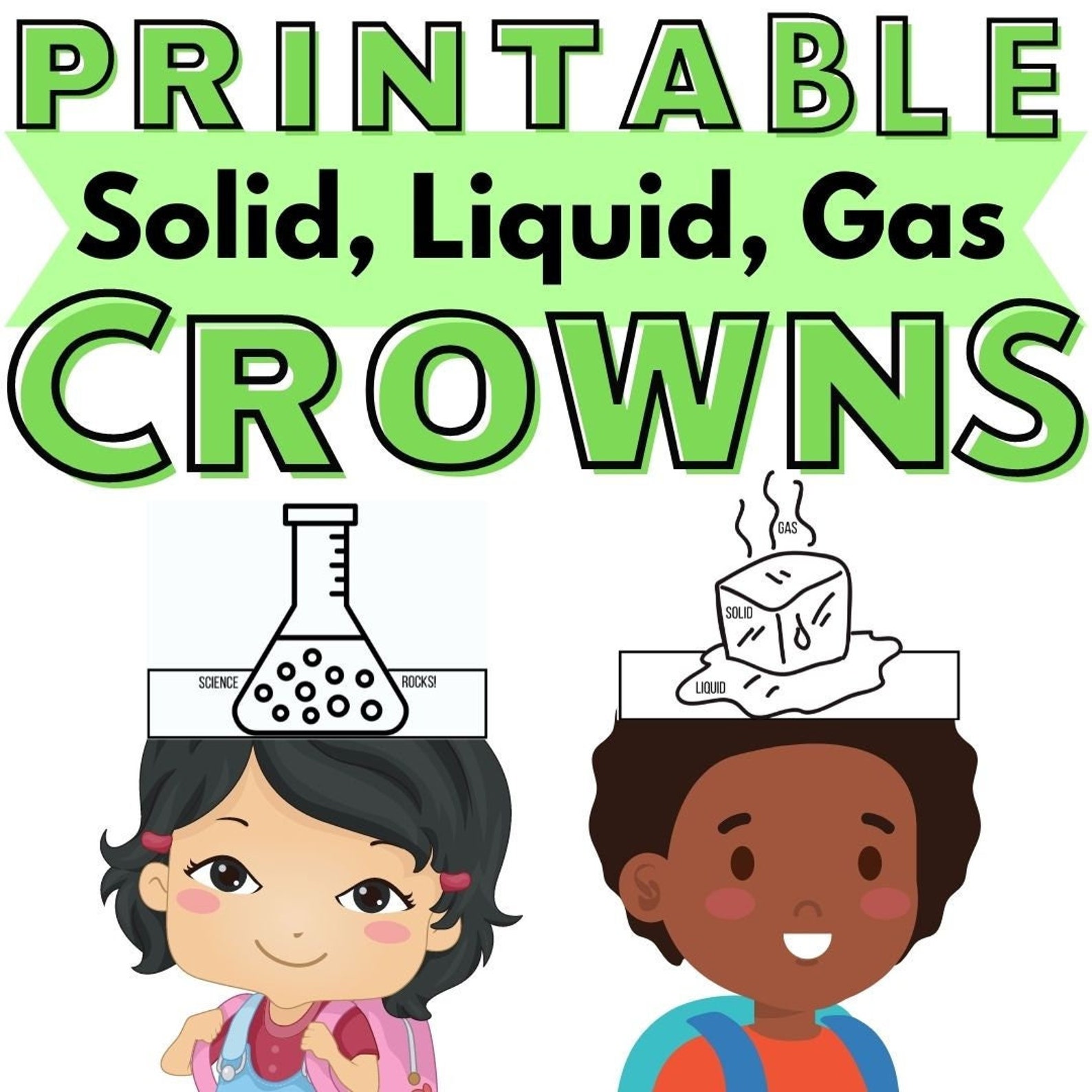 Printable Science Matter Paper Crown Hat Craft | Themed Preschool ...