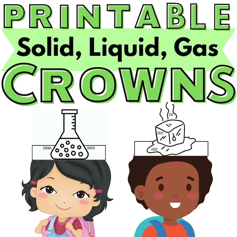 Printable Science Matter Paper Crown Hat Craft | Themed Preschool ...