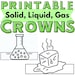 Printable Science Matter Paper Crown Hat Craft | Themed Preschool ...