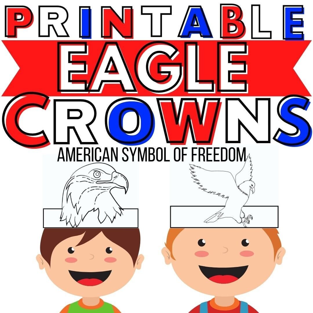 Printable American Symbol Eagle Paper Crown Hat | Social Studies ...