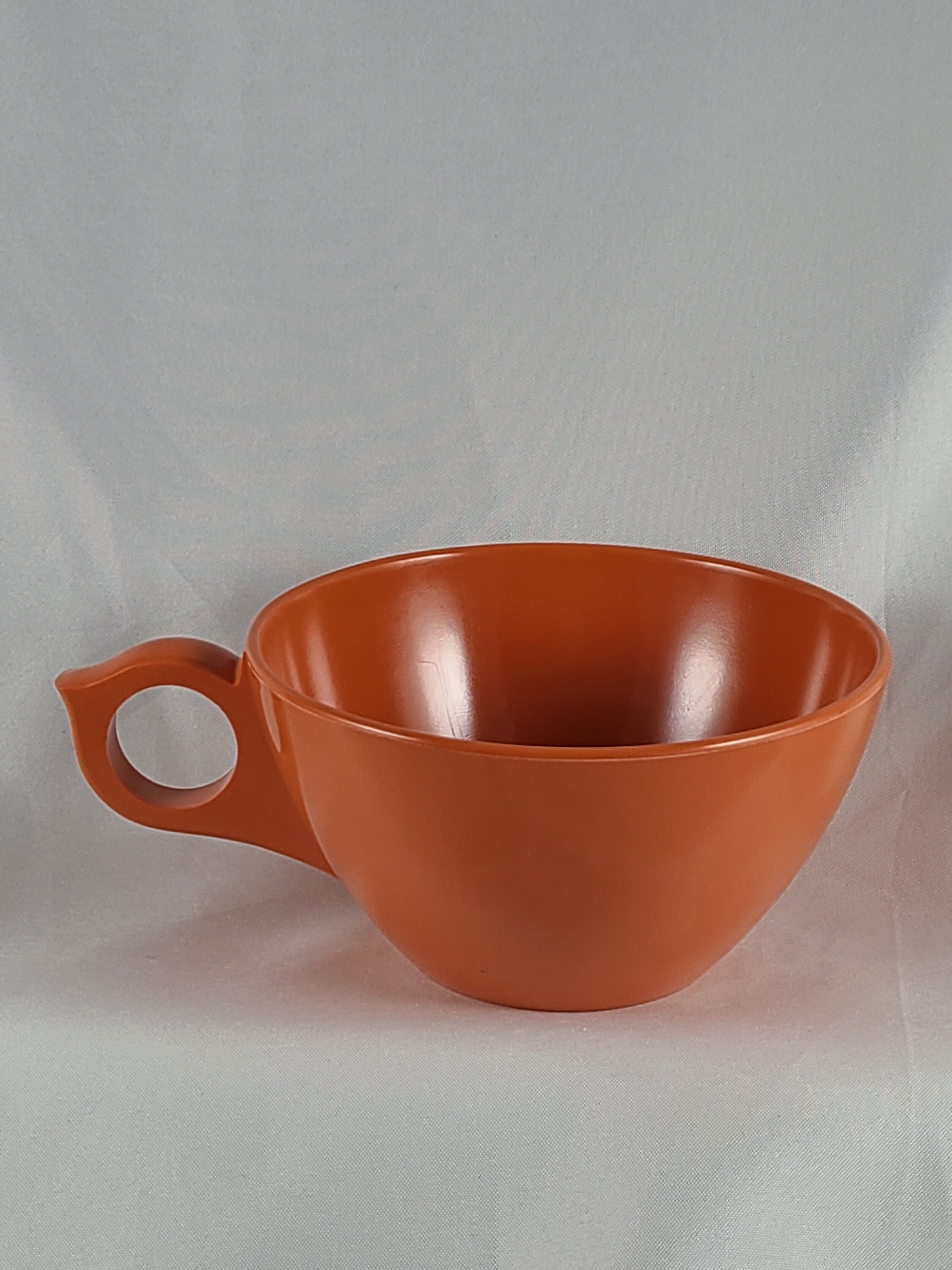 Vintage Orange Melmac Melamine Tea Cups (set of 4) and Cream and Sugar ...