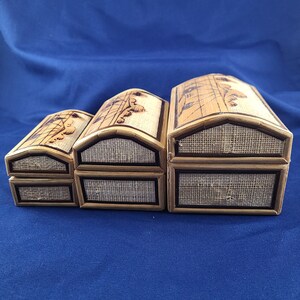 Vintage Nesting Boxes (set of Three) Keepsake Jewelry Wood Burned ...