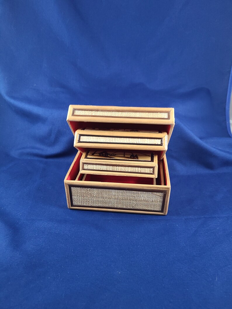 Vintage Nesting Boxes (set of Three) Keepsake Jewelry Wood Burned ...