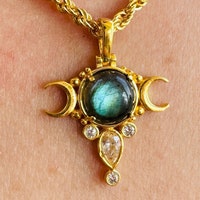 Triple Goddess Necklace, Triple Moon Necklace, 3 Moon Necklace, Moon ...