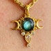 Triple Goddess Necklace, Triple Moon Necklace, 3 Moon Necklace, Moon ...