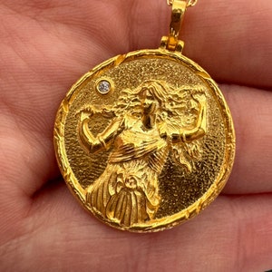 Sterling Silver Cassandra Medallion Necklace: Greek Mythology Pendant ...