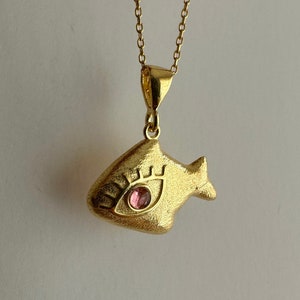 Fish With an Eye Necklace, 925k Sterling Silver Fish Pendant, Little ...