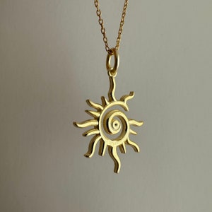 Minimal Sunburst Necklace, 925 Sterling Silver Glowing Sun Pendant ...