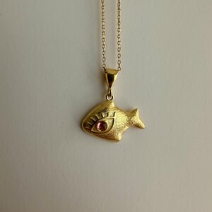 Fish With an Eye Necklace, 925k Sterling Silver Fish Pendant, Little ...