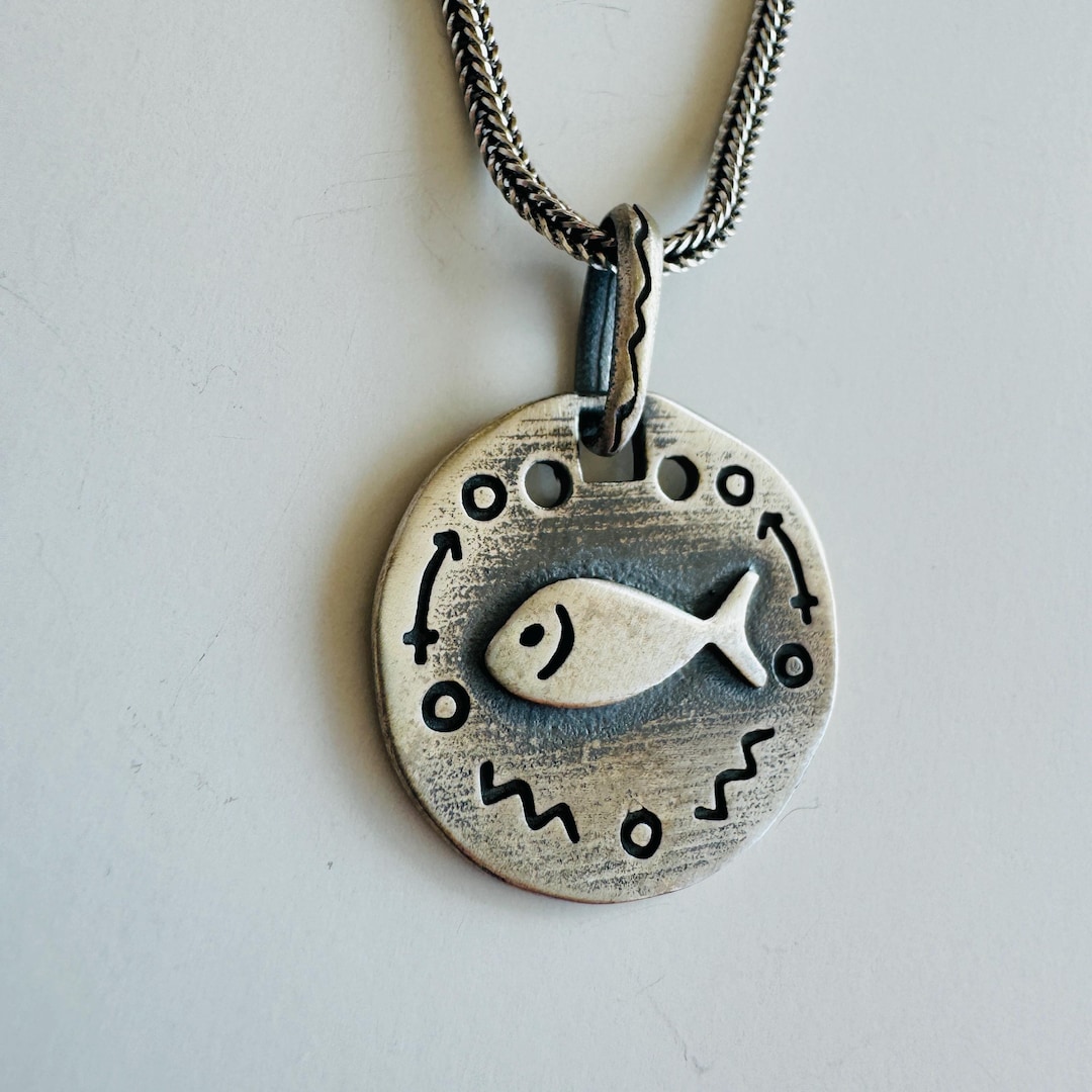 FISH & PEACE Couple Necklace, 925 Sterling Silver Adaptation Fish ...