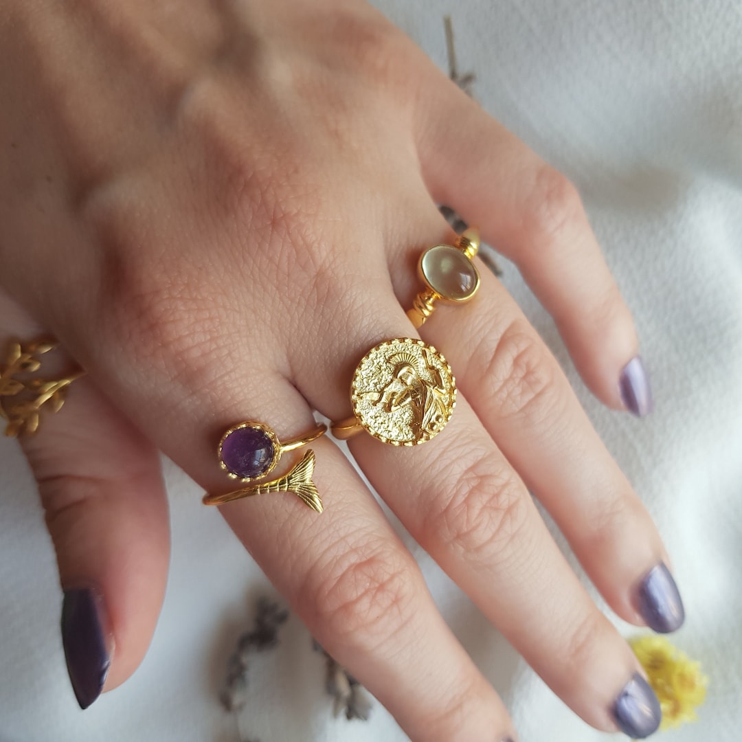 GODDESS ATHENA RING 14k Gold Plated 925 Sterling Silver, Ancient Greek ...