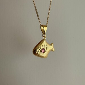 Fish With an Eye Necklace, 925k Sterling Silver Fish Pendant, Little ...