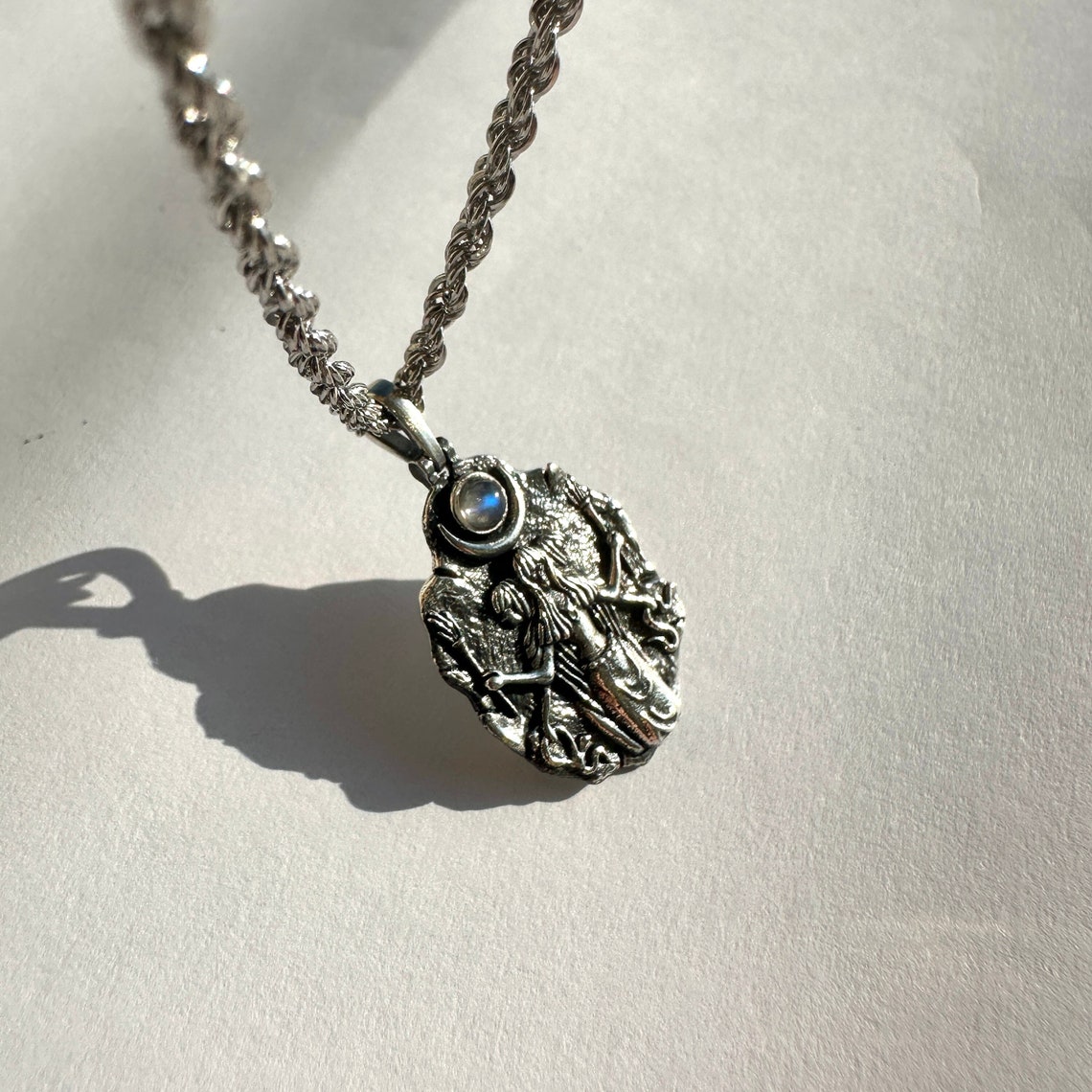 Witch Goddess Hecate Necklace, 925 Sterling Silver Greek Goddess ...