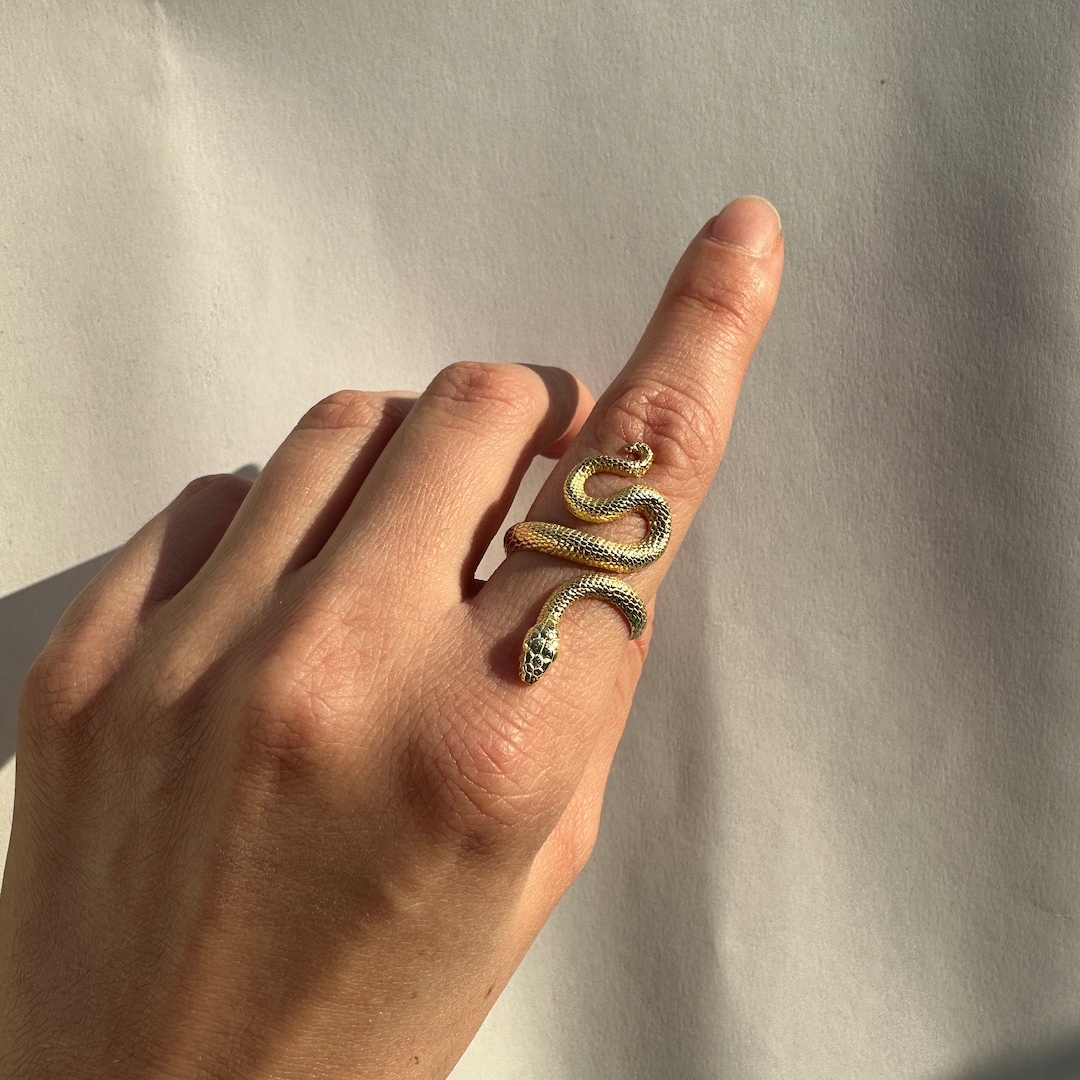 14k Solid Gold Snake Ring | Certified Solid Gold Serpent Ring ...