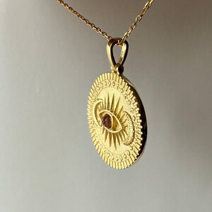 Triple Moon Eye Amulet Necklace, 925 Sterling Silver Triple Moon ...