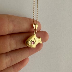 Fish With an Eye Necklace, 925k Sterling Silver Fish Pendant, Little ...