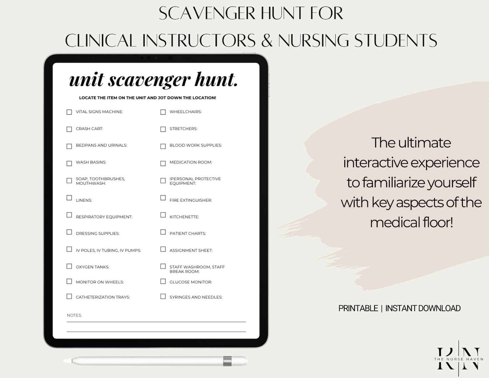 Scavenger Hunt for Clinical Instructors and Nursing Students - Etsy