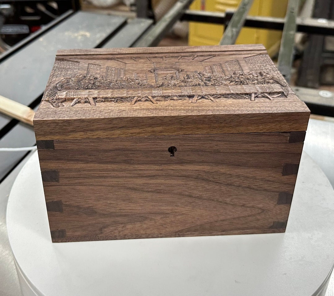 Solid Walnut Keepsake Box 8”x5”x4.5”, Dovetail Joinery, Brass Hinges ...
