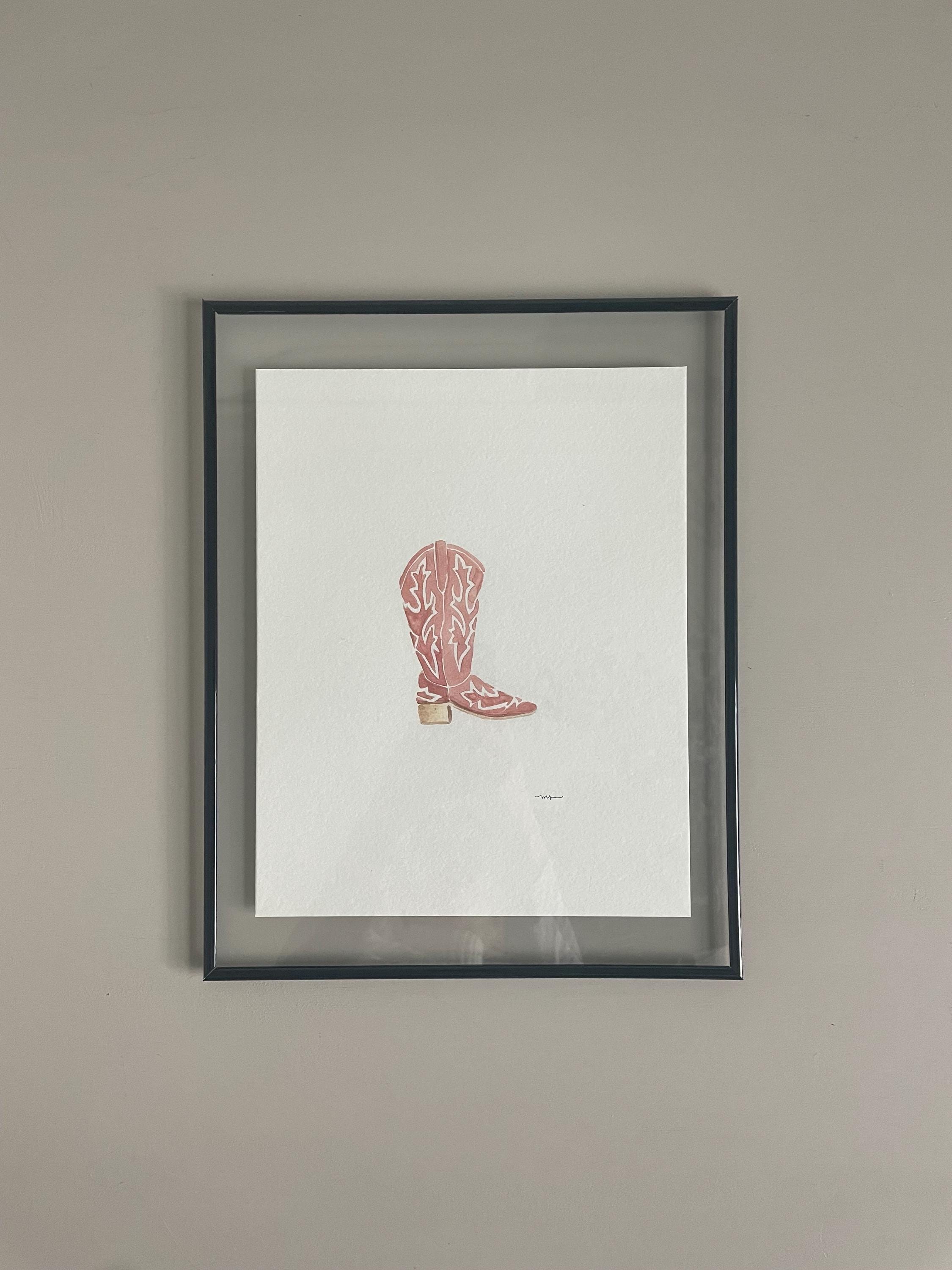 Art: Cowgirl Boot Wall Art Watercolor Painting Western Red Original ...