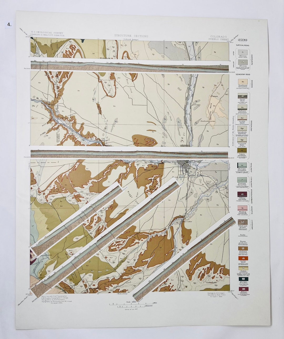 Map 4 Structure Sections CO Edition of December 1914 - Etsy