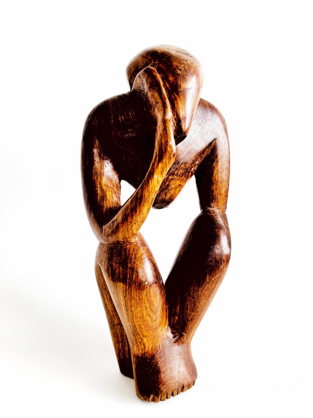 African Wooden Statue African Art Thinking Man - Etsy