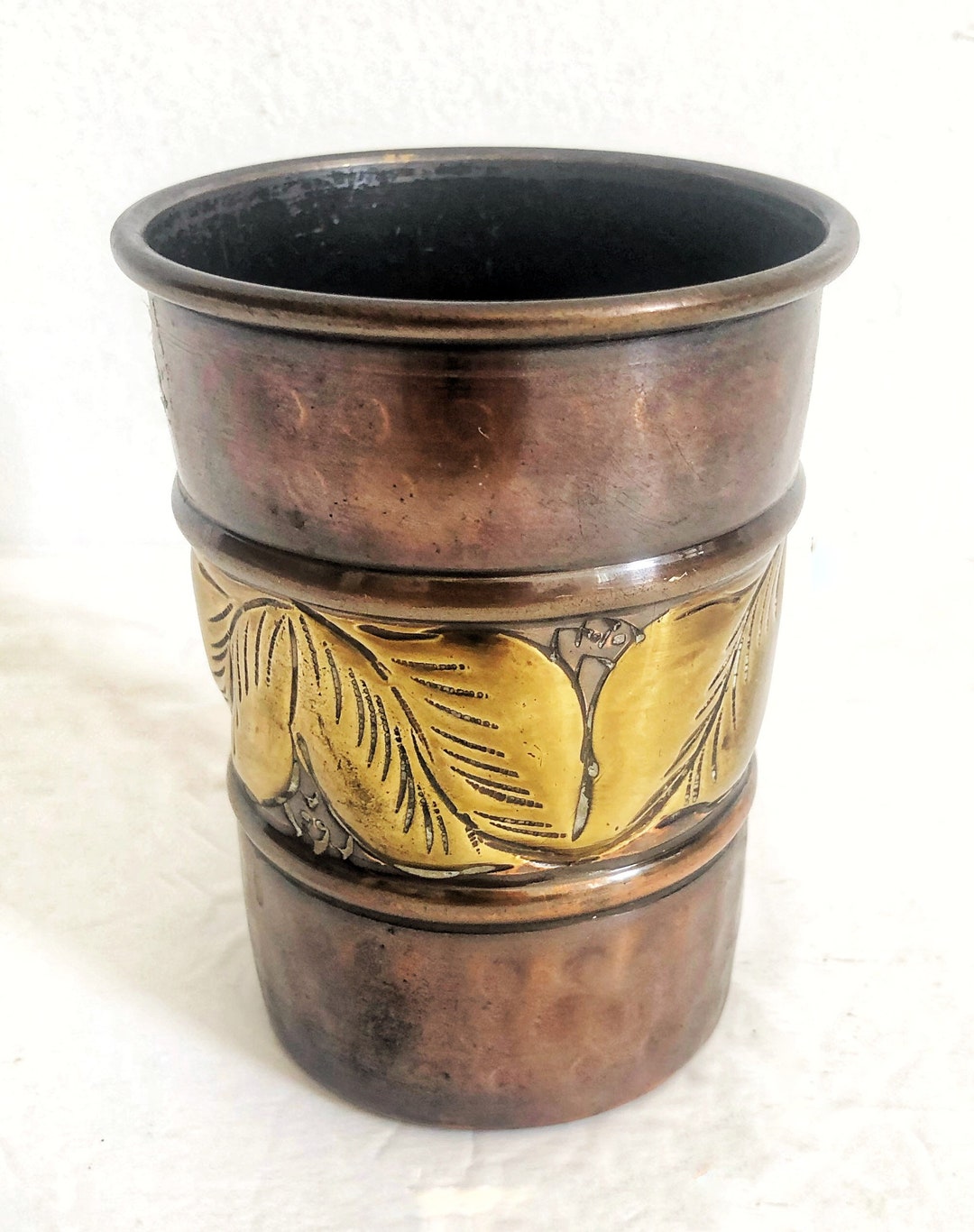 Vintage Brass Engraved and Embossed Cup Copper Cup - Etsy