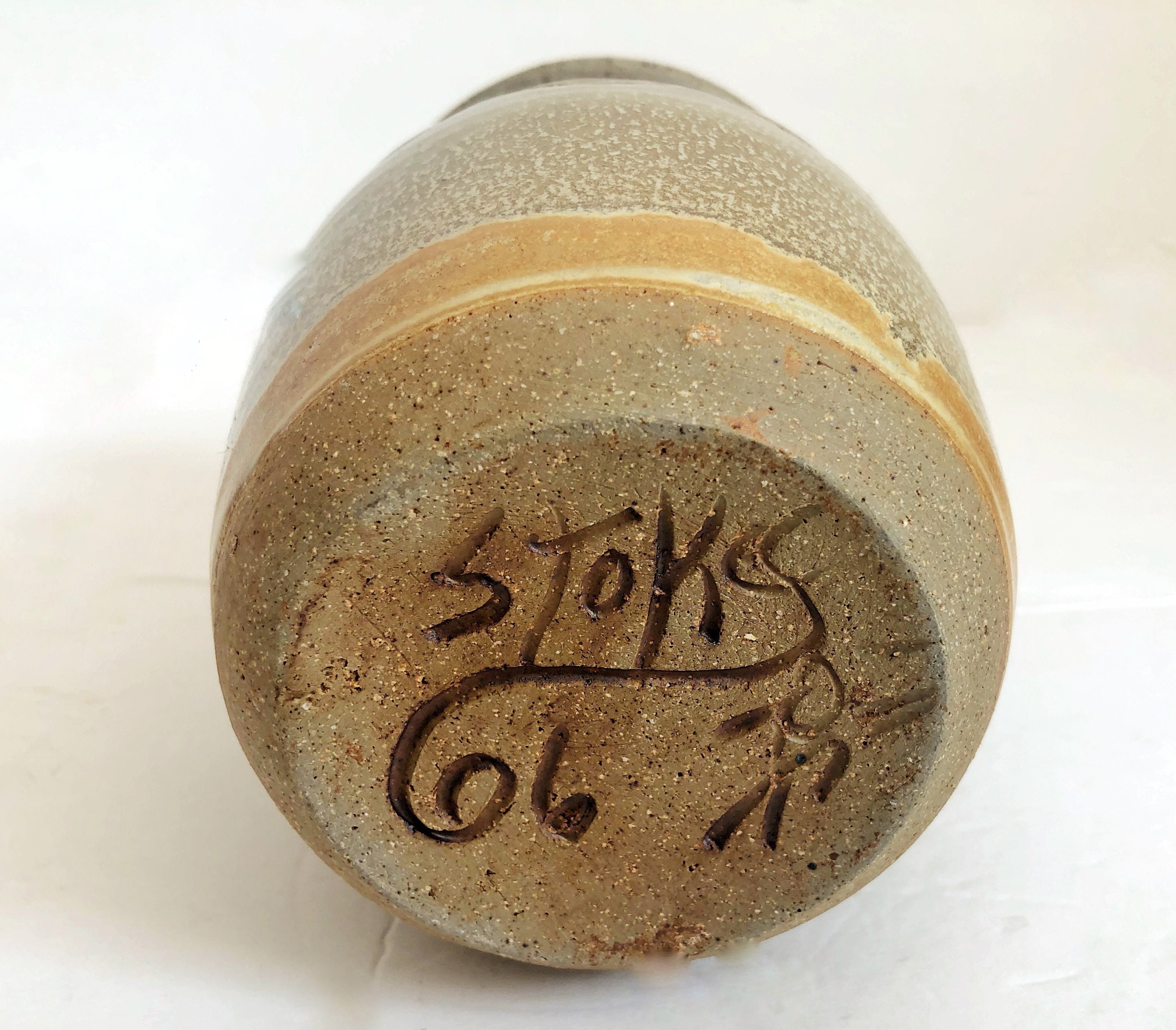 Vintage Jason Stokes Pottery Stoneware Vase Signed - Etsy