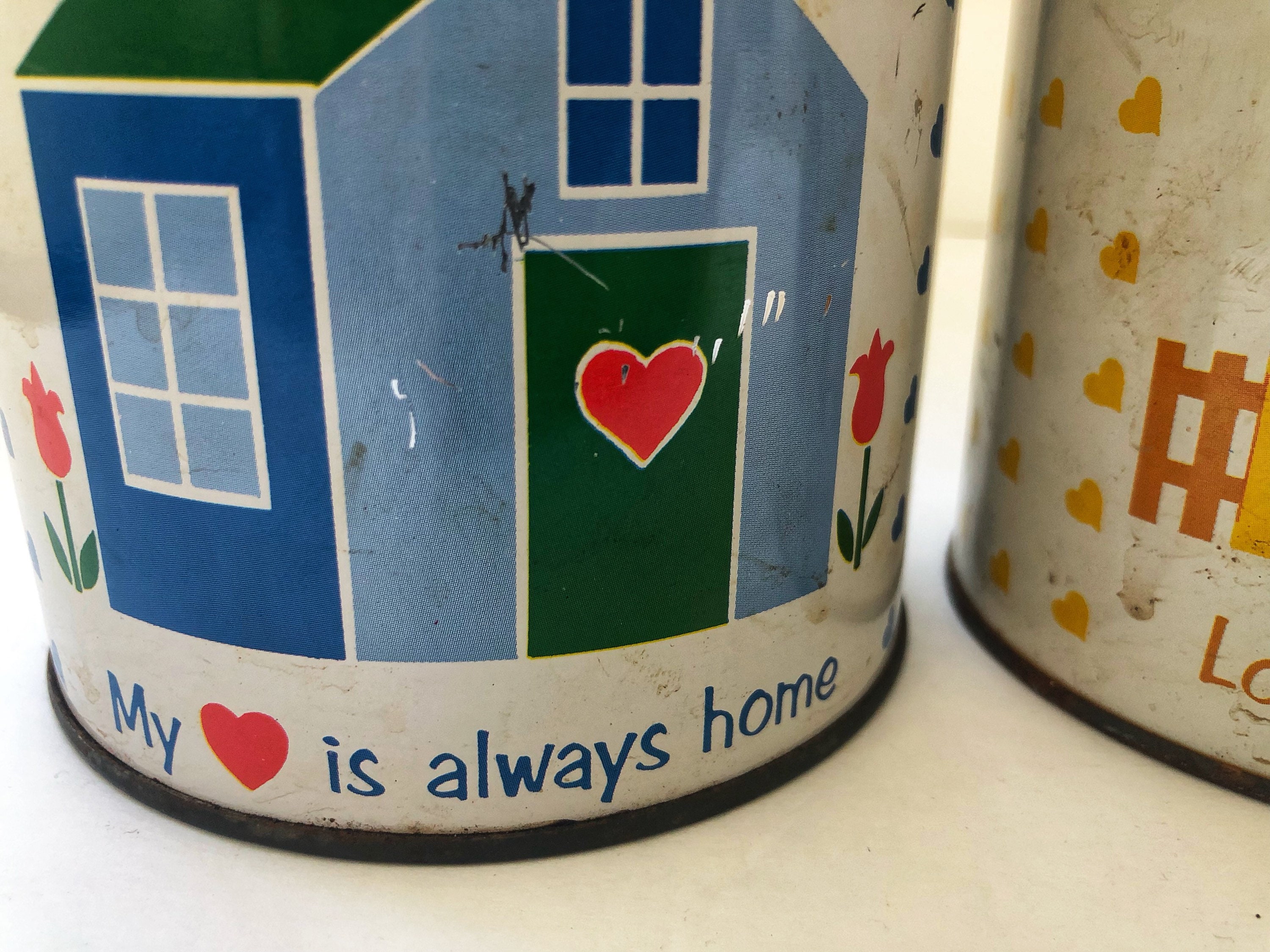 Tin Canister Set Decoware Primary Colors Kitchen Storage Set of 3 - Etsy