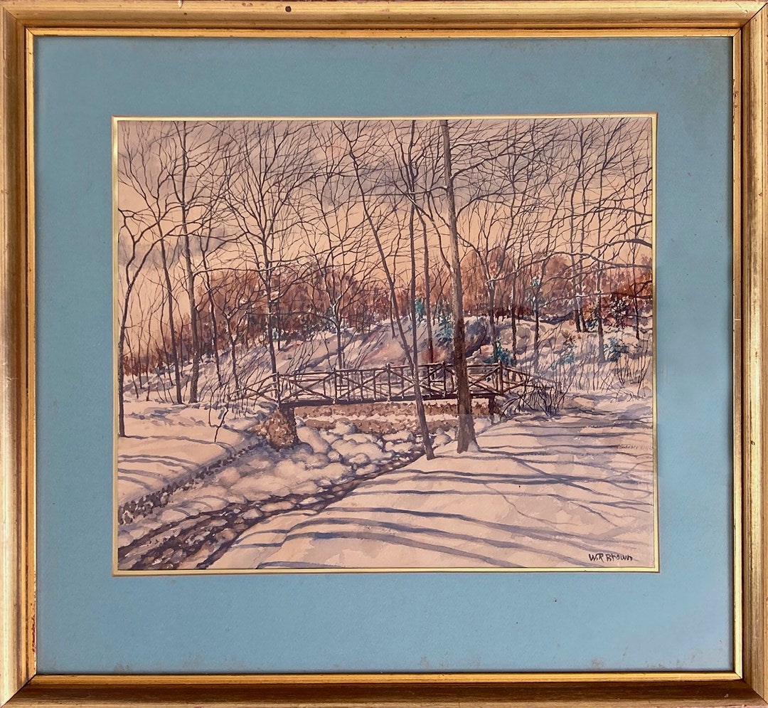 Original Watercolor Painting Grover Cleveland Park NJ 1939 - Etsy