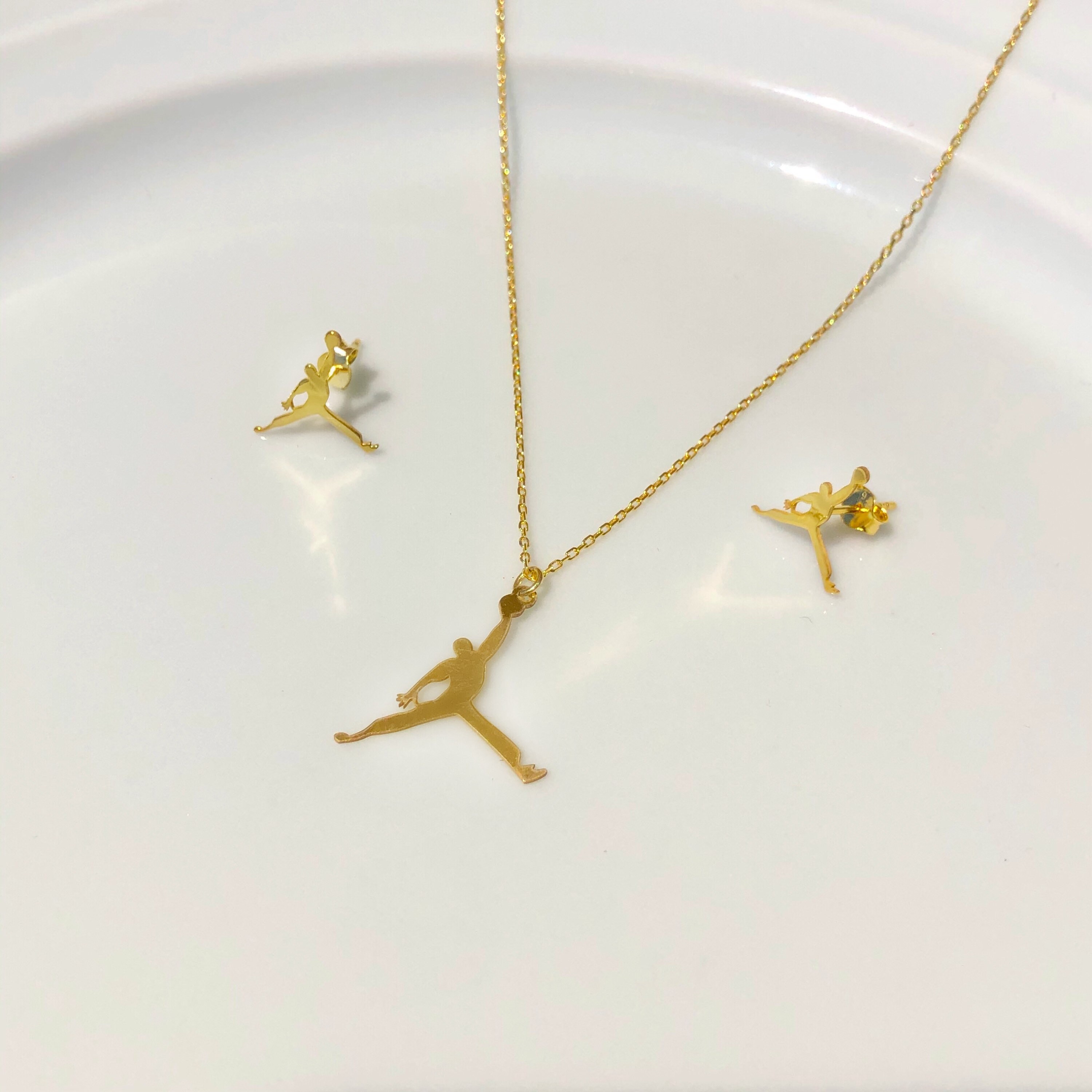 925 Sterling Silver Jordan Logo Jumpman Neclace&earring Set - Etsy UK