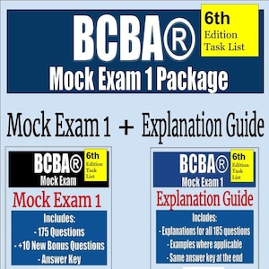 6th Edition BCBA Mock Exam | Explanation Guide | 175 Questions + 10 ...