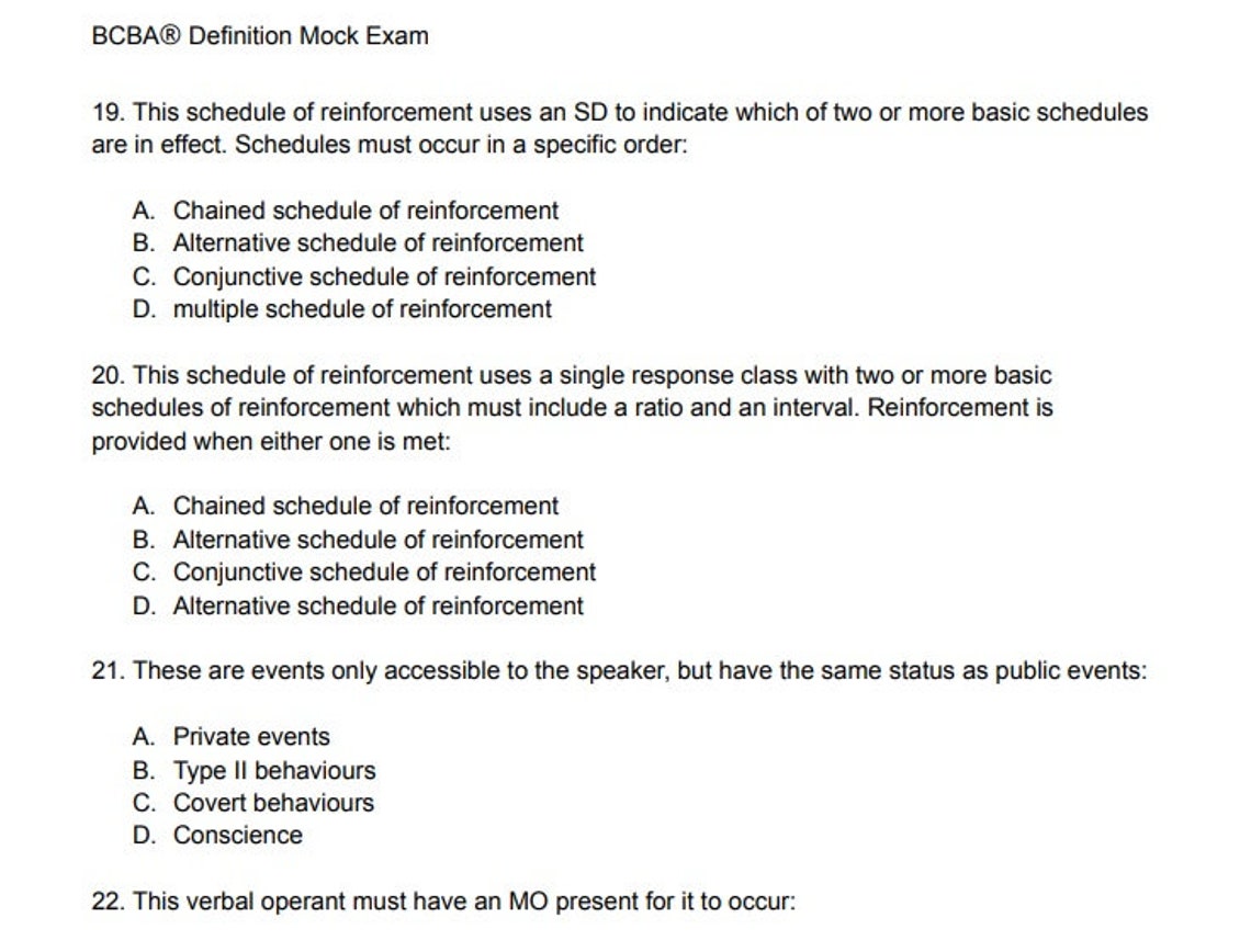 BCBA Exam Study Bundle BCBA Mock Exam 1 & 2 Study Guide Definition Mock ... BCBA Exam Study Bundle BCBA Mock Exam 1 & 2 Study Guide Definition Mock ...