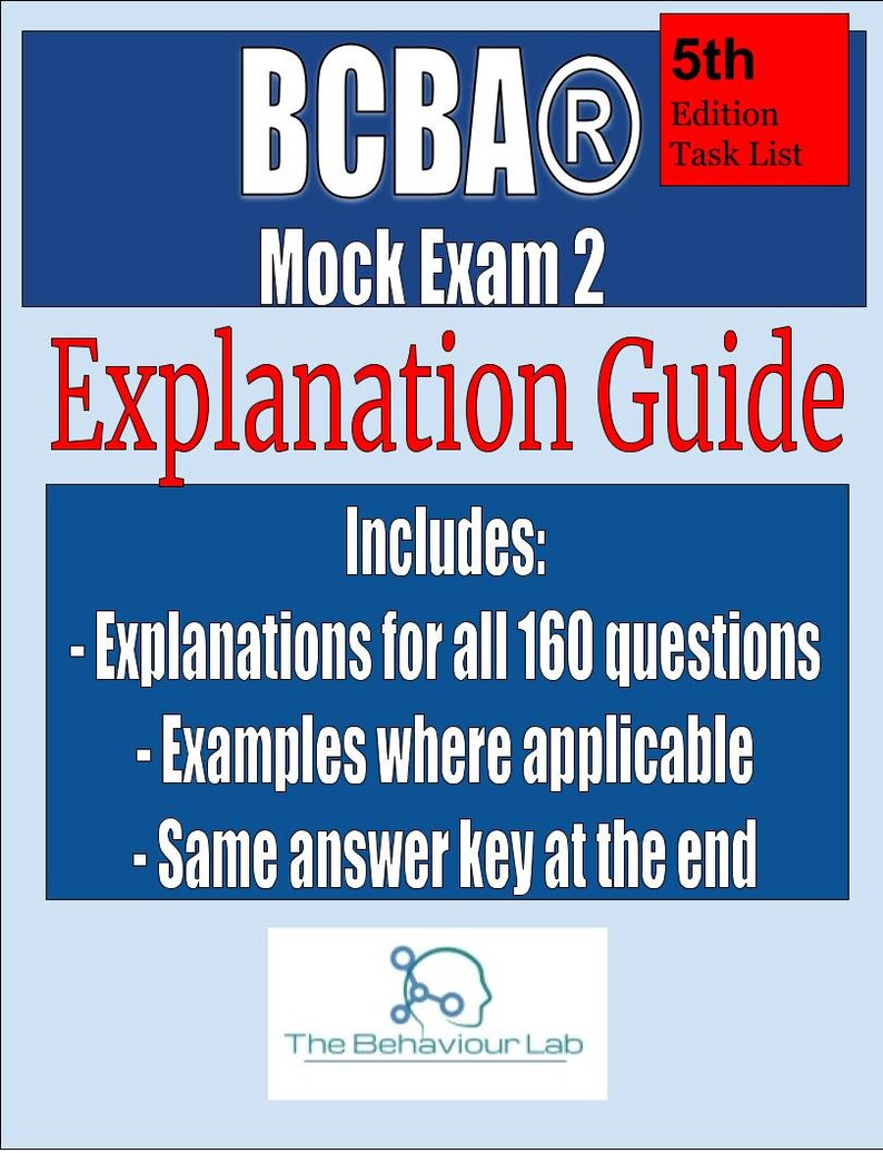 5th Edition Task List BCBA Exam Study Guide BUNDLE BCBA Etsy