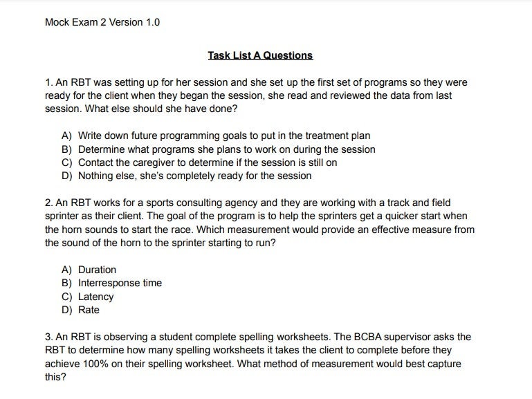 RBT Mock Exam 2 RBT Explanation Guide 75 New Questions 10 New Bonus ...