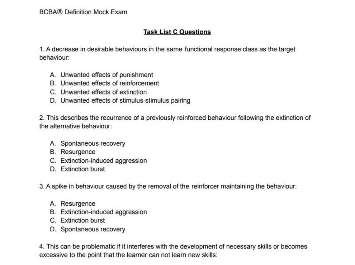 BCBA Mock Exam BCBA terms test Explanation Guide | Etsy BCBA Mock Exam BCBA terms test Explanation Guide | Etsy