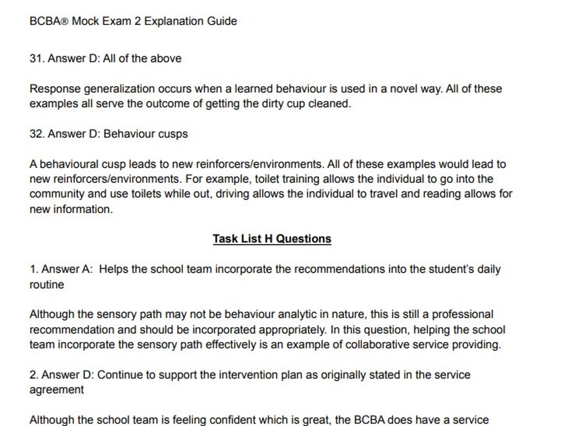 6th Edition BCBA Mock Exam 2 | Explanation Guide | 175 New Questions ...