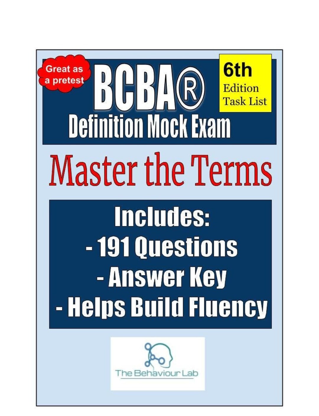 6th Edition BCBA Definition Mock Exam | 191 Definition Questions | Answer Key Included | BCBA ...