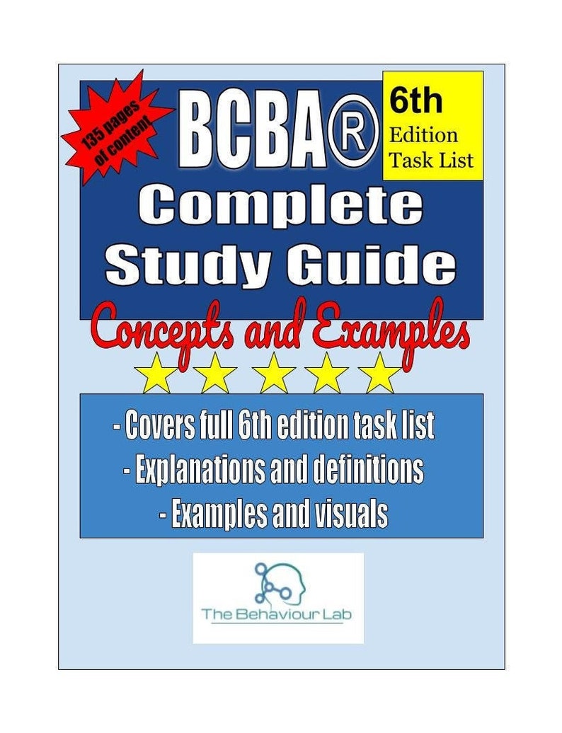 6th Edition Task List | BCBA Exam Complete Study Guide | BCBA Exam ...