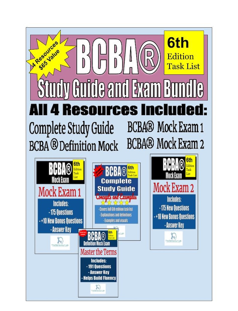 BCBA Exam Study Bundle | BCBA Mock Exam 1 & 2 | Study Guide ...
