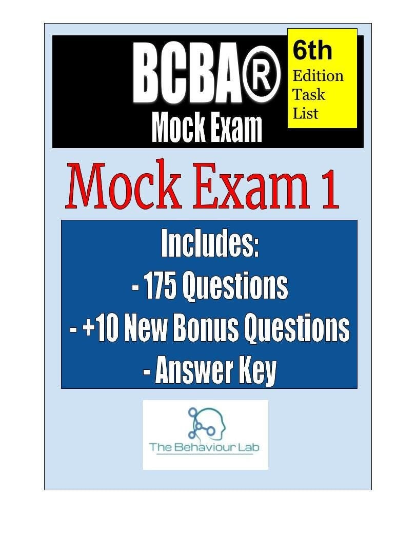 6th Edition BCBA Mock Exam | 175 Questions + 10 Bonus Questions| Answer ...
