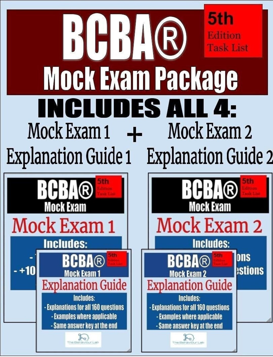 BCBA Mock Exam 1 & 2 160 Questions per Mock Exam Explanations Included ...