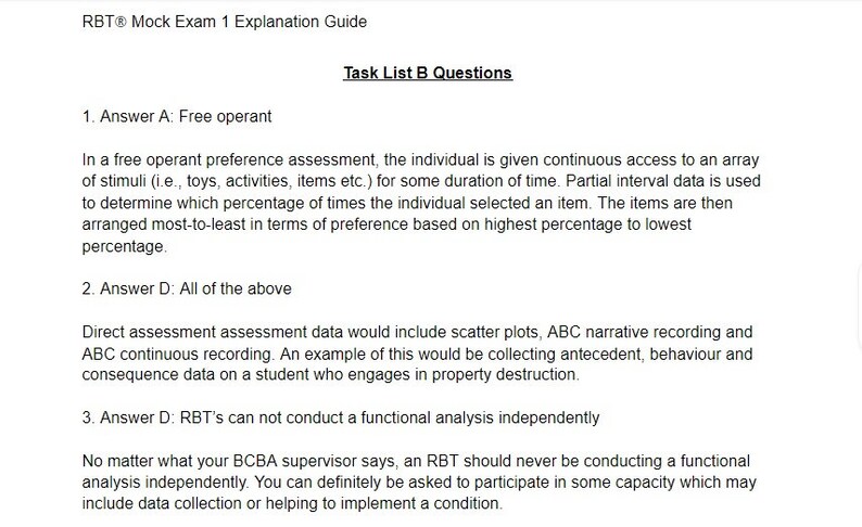 Rbt Mock Exam Explanation Guide All 85 Answers Explained Rbt Test Rbt Practice Exam