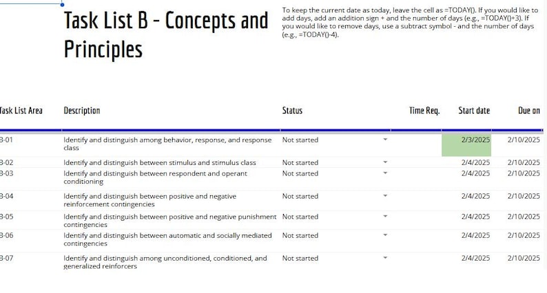 BCBA Study Planner and Organizer| 6th Edition Task List | Individual ...